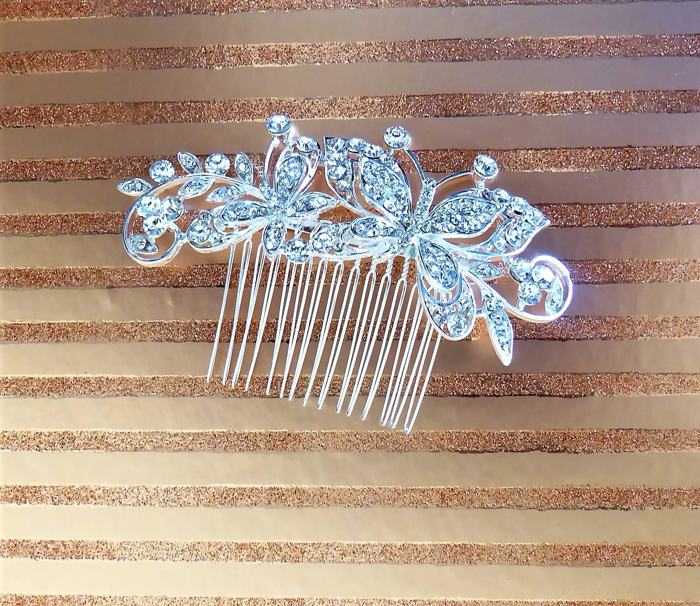 Silver Diamante Hair Comb - Wedding Accessories - Love4Bags Boutique